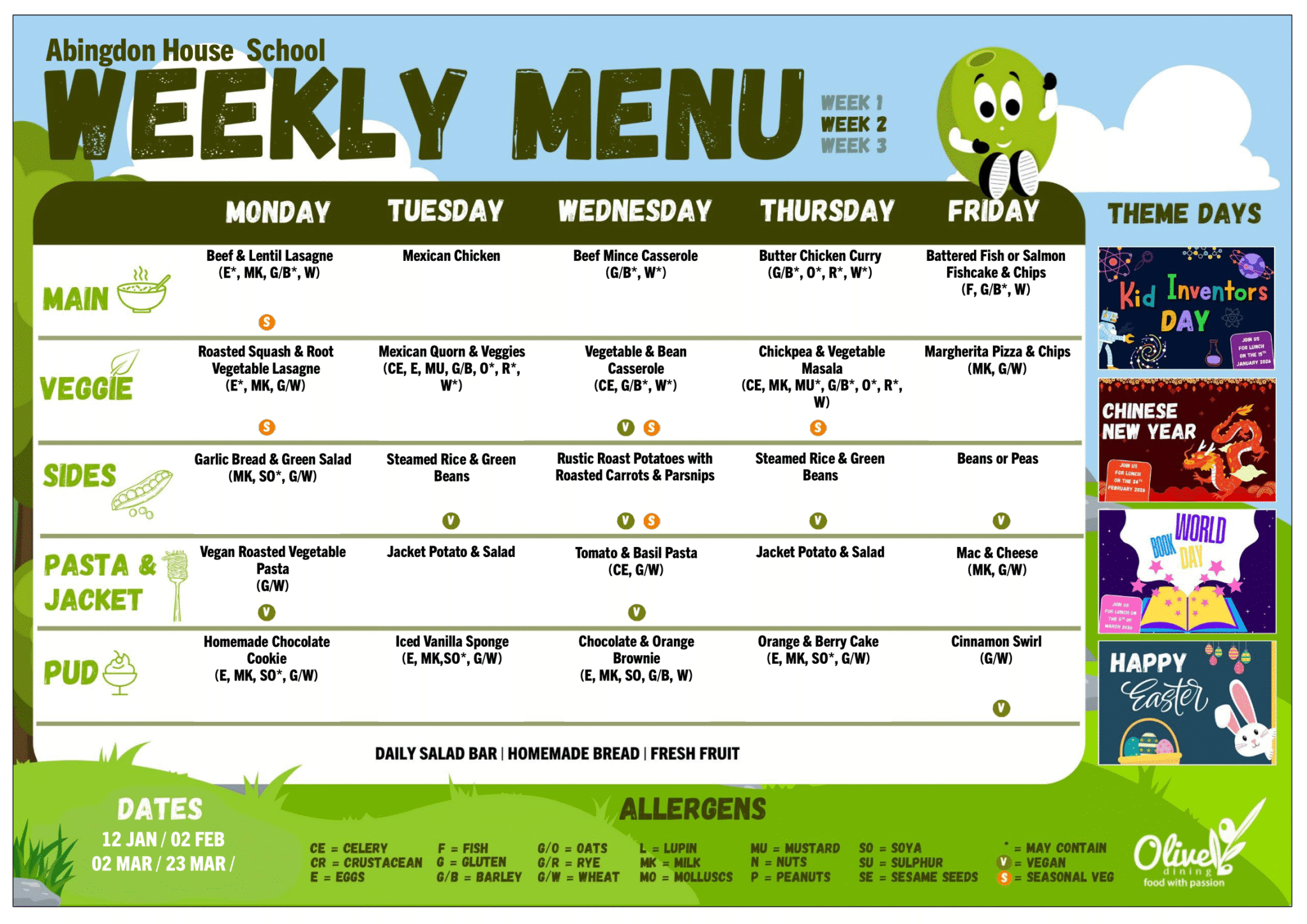 Lunch Menus | Abingdon House School, Marylebone