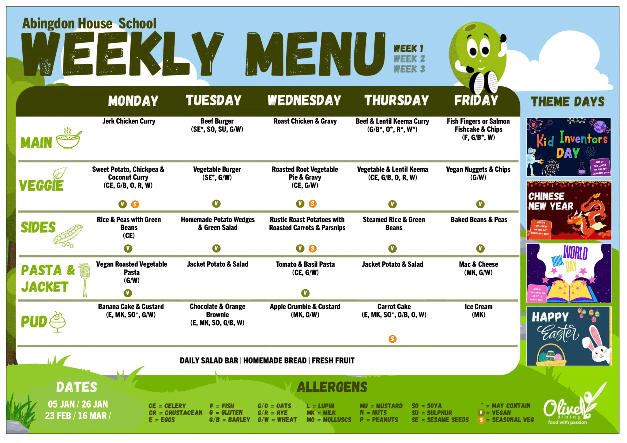 Lunch Menus | Abingdon House School, Marylebone